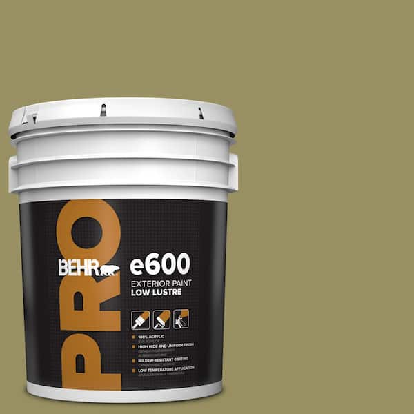 BEHR PRO 5 gal. #390F-6 Tate Olive Low Luster Exterior Paint PR62305 ...