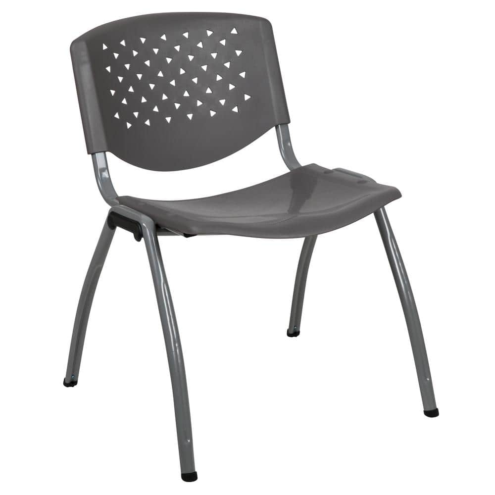 Carnegy Avenue Plastic Stackable Side Chair in Gray CGA-RUT-118588-GR ...