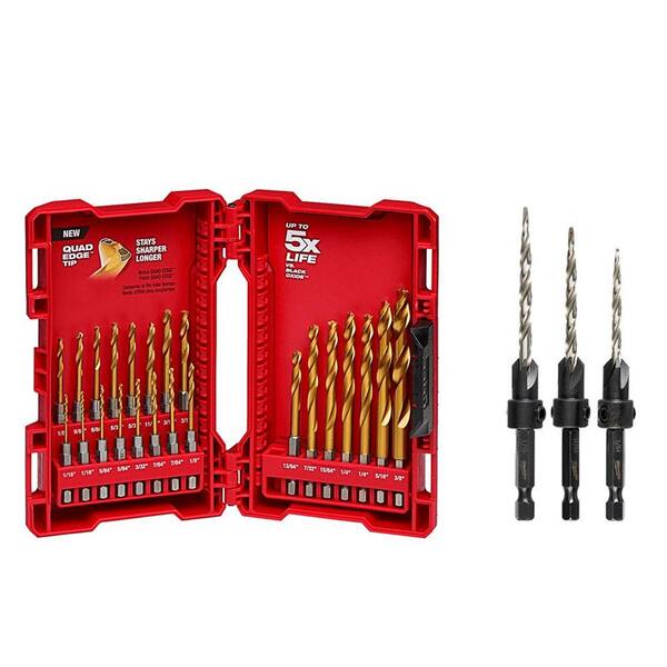 Milwaukee SHOCKWAVE Impact-Duty Titanium Drill Bit Set with Steel ...