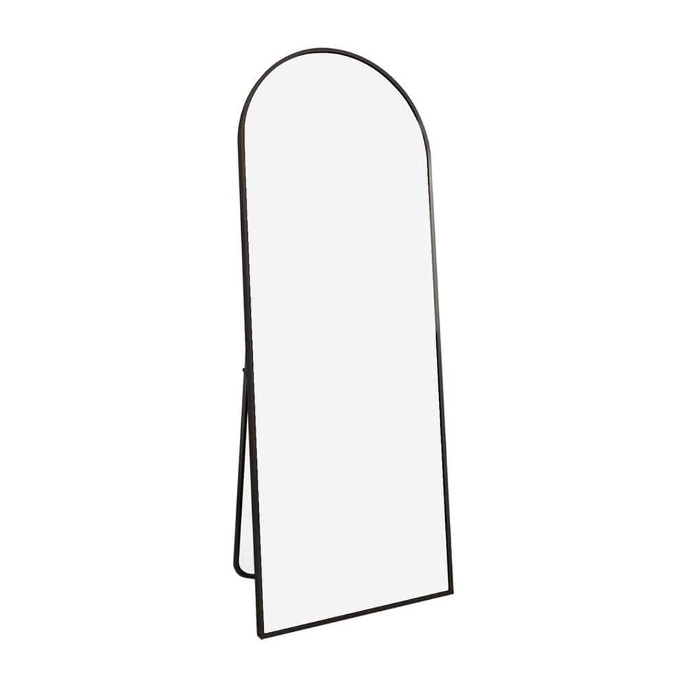 cadeninc 21 in. W x 64 in. H Arched-Top Black Aluminum Alloy Framed ...