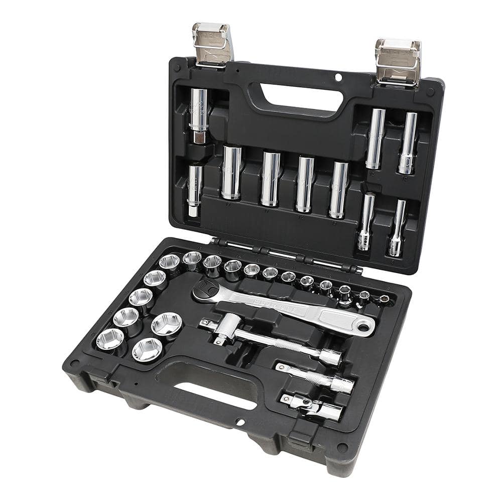 Beta 3/8 in. Drive Metric Socket Set with Ratchet (33-Piece) 913E/C33 ...