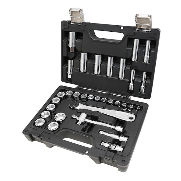 Beta 3/8 in. Drive Metric Socket Set with Ratchet (33-Piece) 913E/C33 ...
