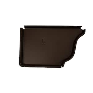 PEAK 5 in. Brown Aluminum Gutter Left End Cap 2743 - The Home Depot