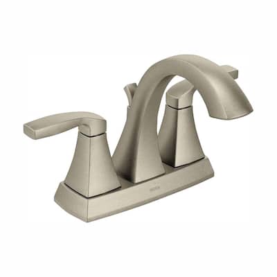 MOEN Voss 8 in. Widespread 2-Handle High-Arc Bathroom Faucet Trim Kit in Brushed Nickel (Valve ...