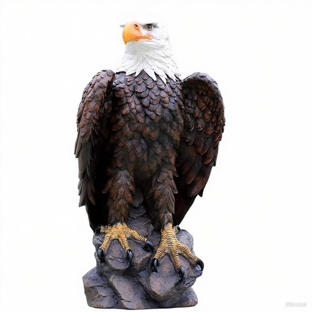 24 in. White Resin Bald Eagle Garden Statue Hand Painted Outdoor Indoor ...