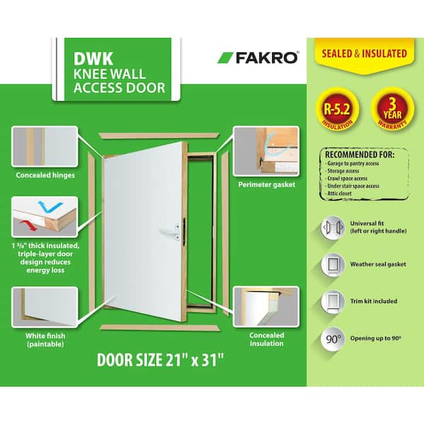 Knee Wall Access Panel Door Fakro DWK 70 X 100cm L Shaped Combination