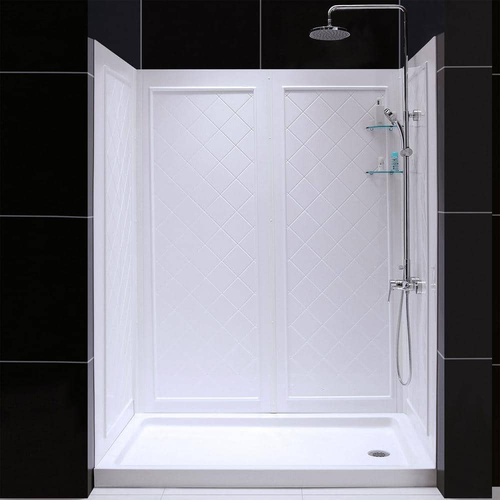 DreamLine QWALL-5 36 in. x 60 in. x 76-3/4 in. Standard Fit Shower Kit ...