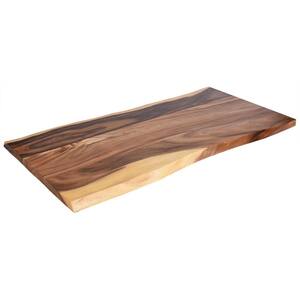 Hampton Bay 8 ft. L x 25 in. D Finished Saman Solid Wood Butcher Block ...