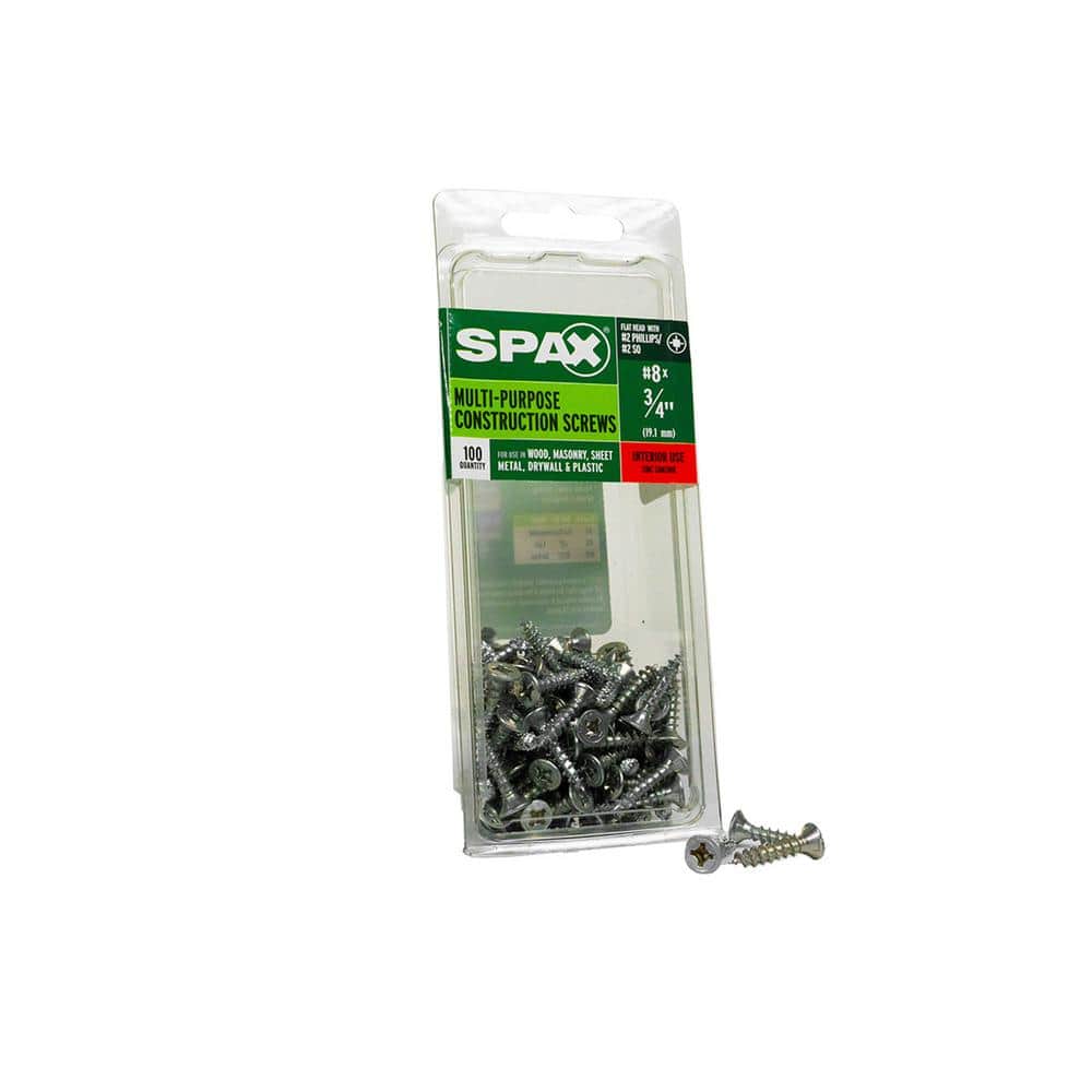 SPAX #8 x 3/4 in. Interior Flat Head Wood Screws Construction Phillips ...