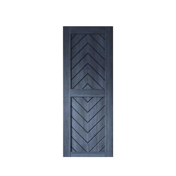 HOMACER JT2 26 in. x 80 in. C-Panel Solid Core Navy Fishbone Design ...