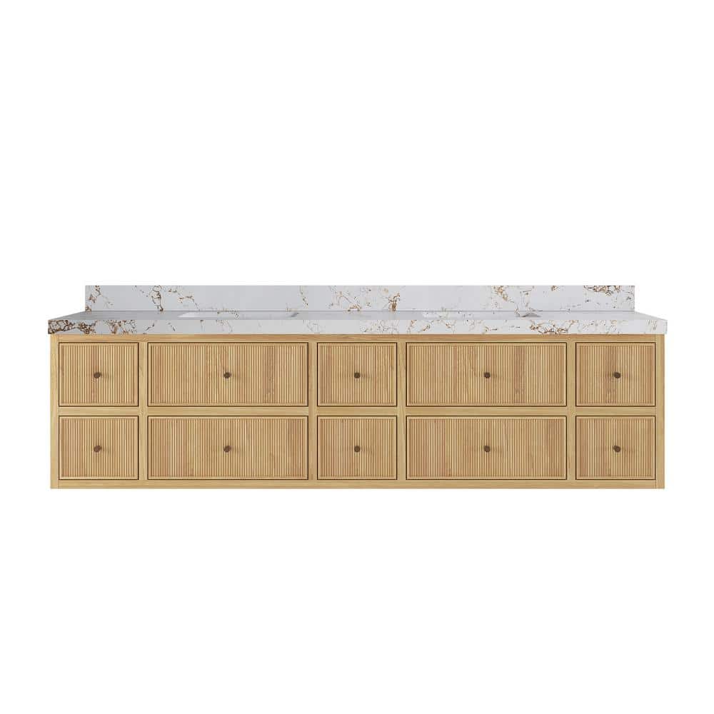 Willow Collections Sonoma Floating 84 in. H Double Sink Freestanding ...