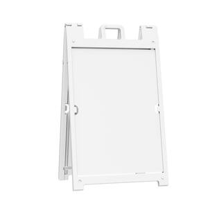PLASTICADE Signicade 24 in. W x 36 in. H White Plastic Portable Folding ...