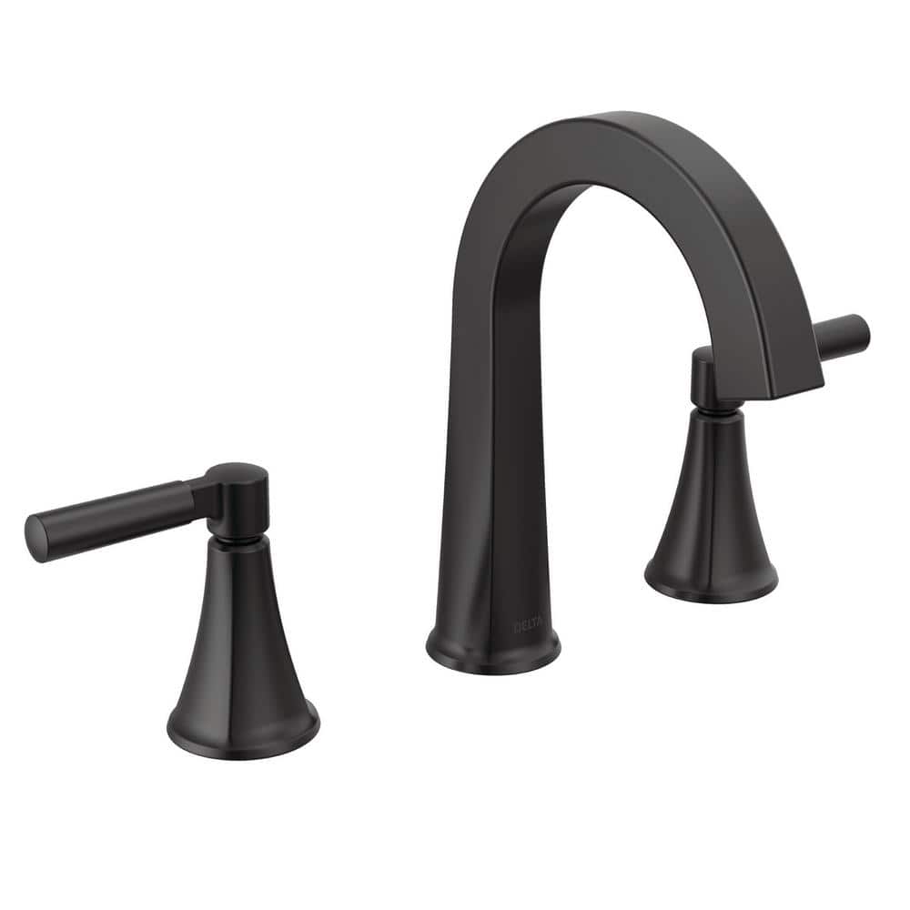 Delta Lorna 8 in. Widespread Double Handle Bathroom Faucet with Drain ...