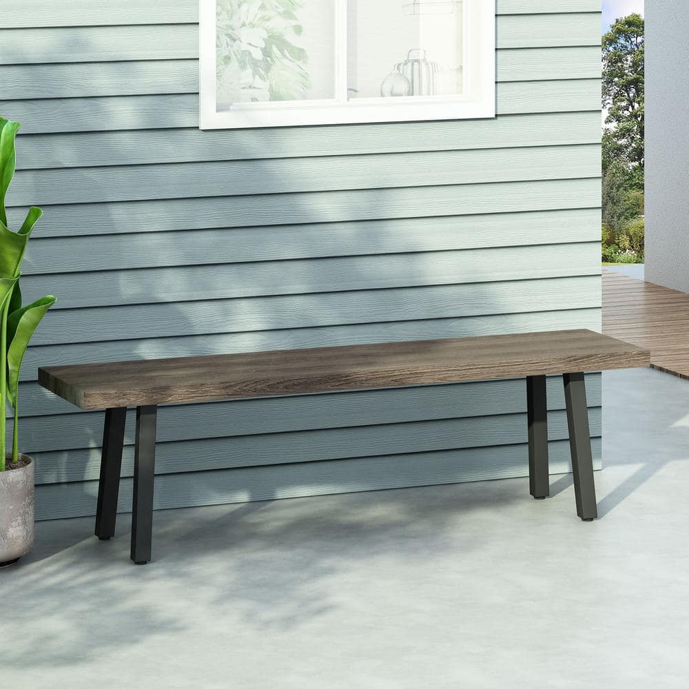 Noble House Pointe Grey Aluminum Outdoor Patio Dining Bench 83137 - The ...