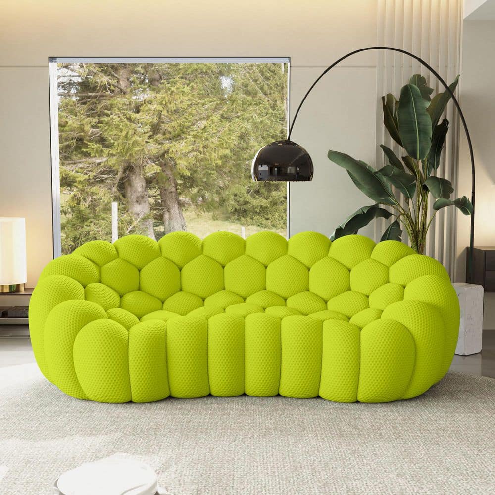Magic Home 98 in. Bubble Armless Couch, Mesh Fabric Curved Modular ...