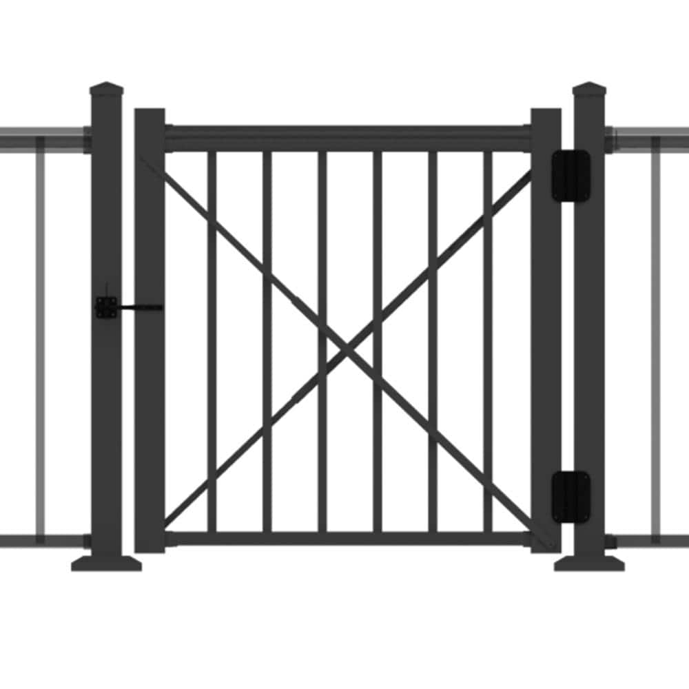 RDI 36 in. Satin Black Gate Kit 73020654 - The Home Depot