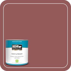 BEHR PREMIUM PLUS 8 oz. #150F-6 Gallery Red Flat Interior/Exterior ...