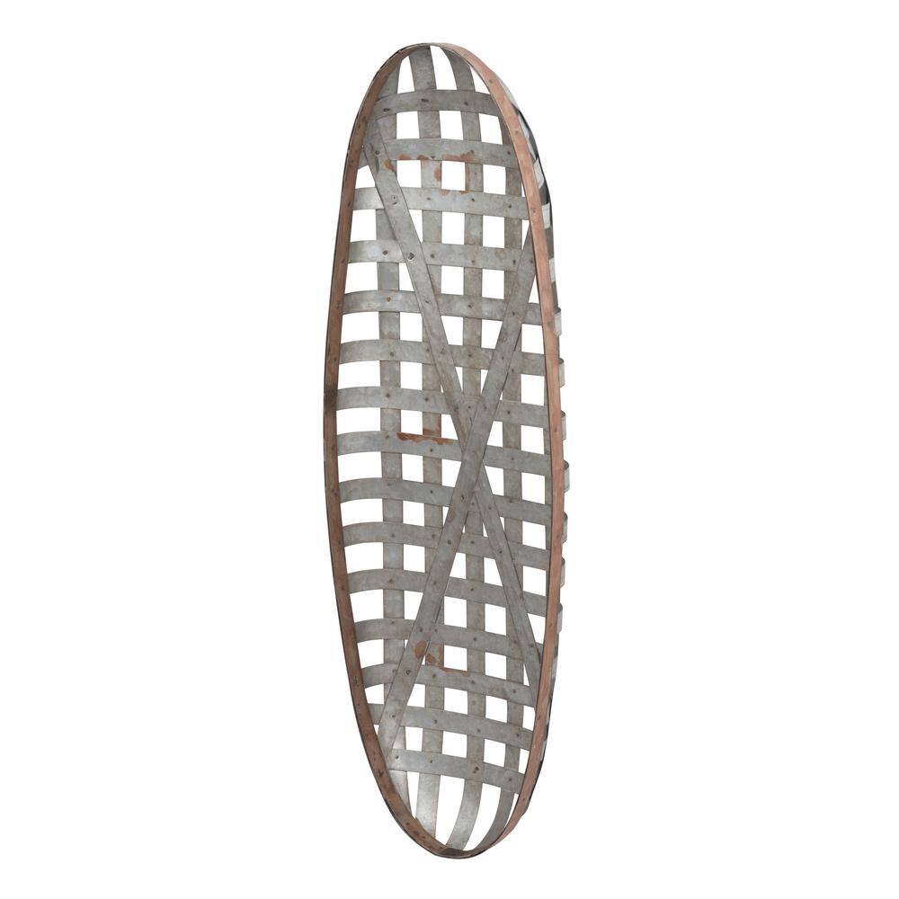 Vintage Style Unique Metal Silver Wall Art with Sharp Grid Pattern, for ...