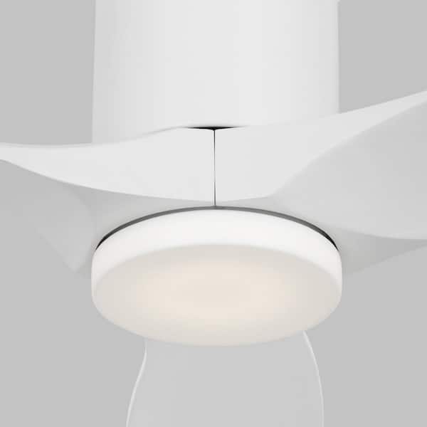 White Hugger Ceiling Fan With Light And Remote | Shelly Lighting