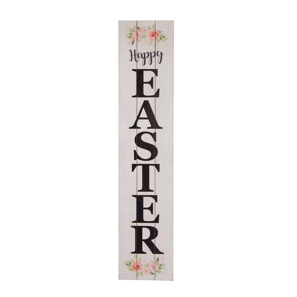 Glitzhome 31.5 in. H Wooden Easter Word Sign Wall Decor 1804203458 ...