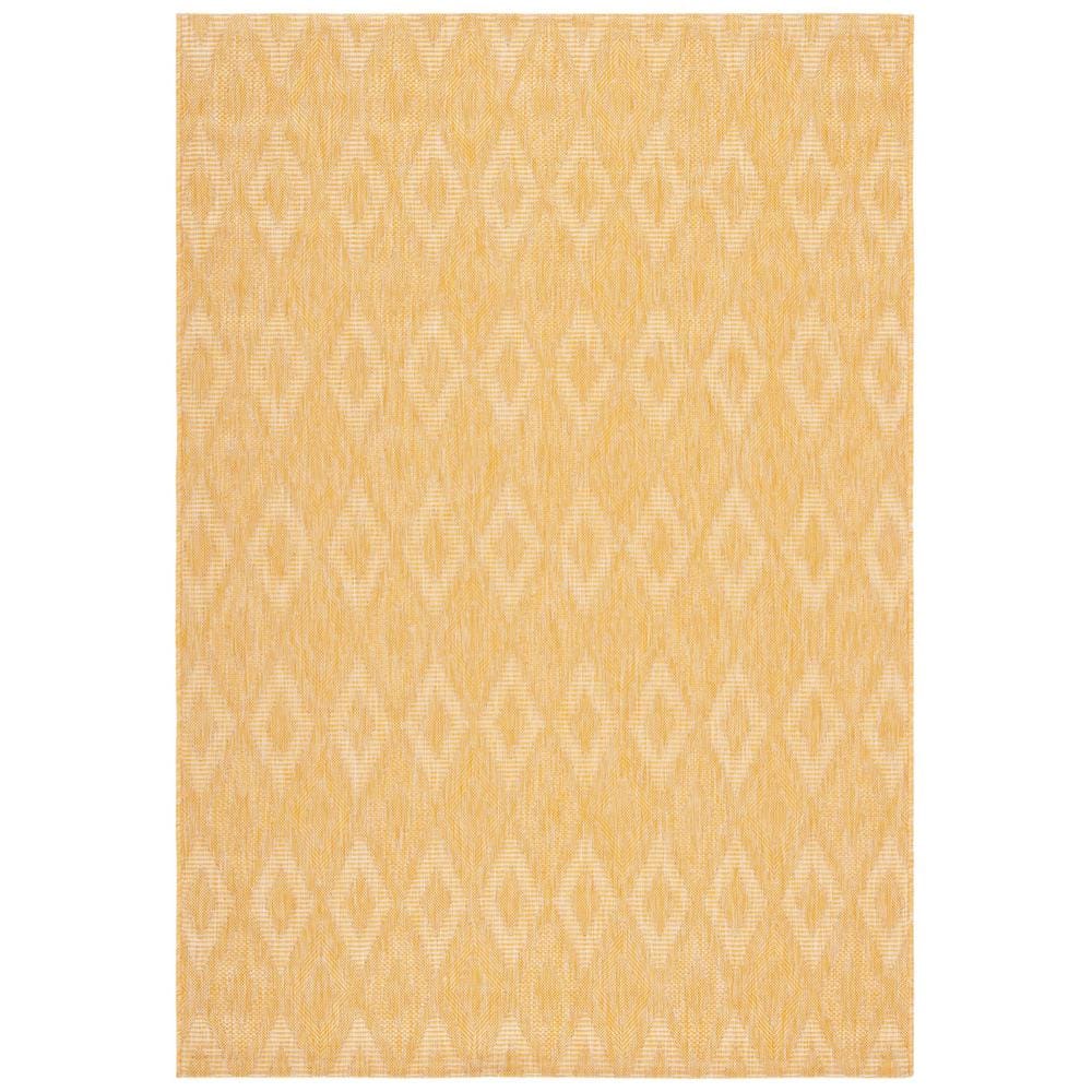 SAFAVIEH Courtyard Gold 5 ft. x 8 ft. Solid Diamond Indoor/Outdoor ...
