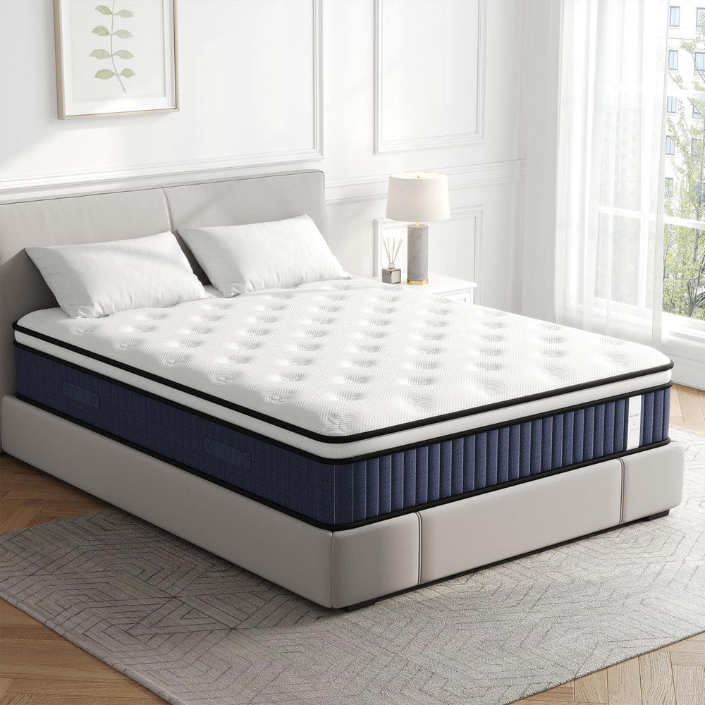 Spmou Queen Medium Hybrid 10 in. Mattress in a Box, Motion Isolating, CertiPUR-US and OEKO-TEX ...