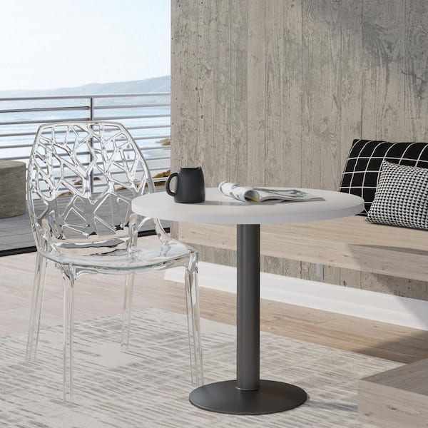 Leisuremod Stackable Accent Dining Chair Modern Cut-Out Design Backrest ...