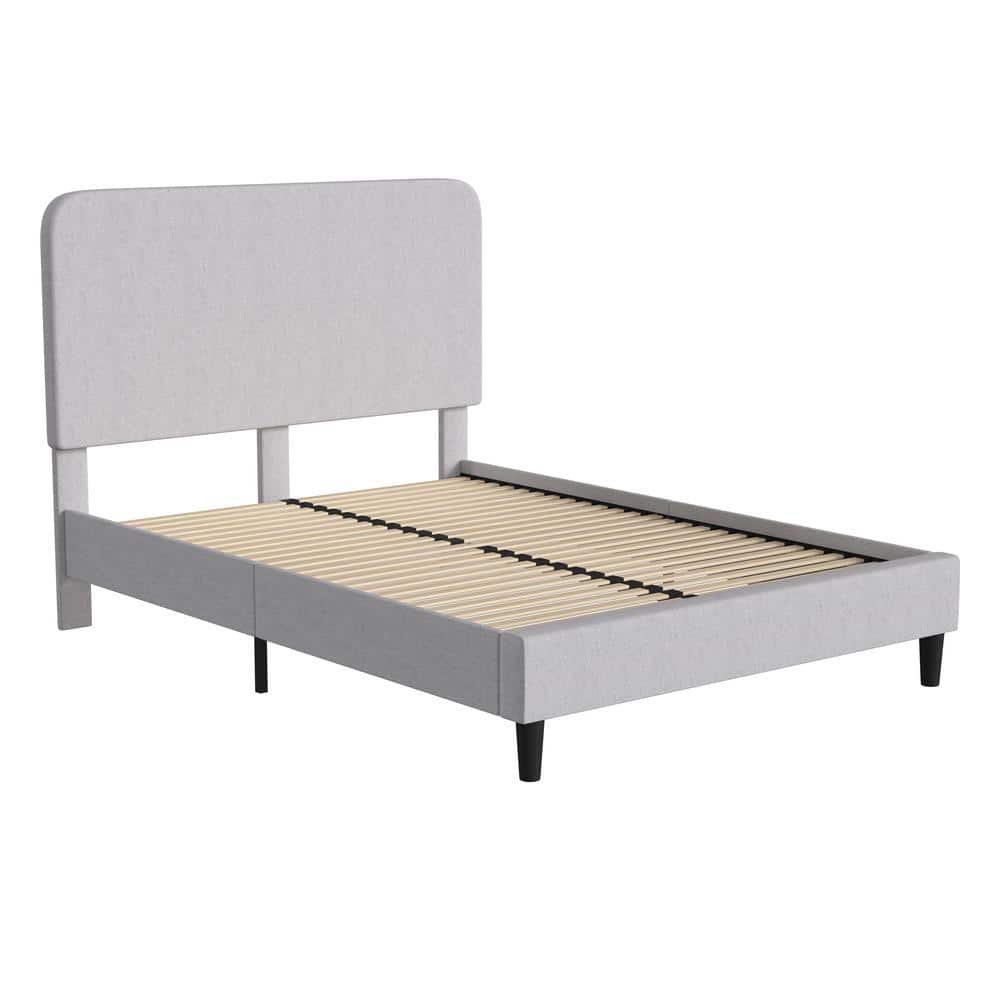 TAYLOR + LOGAN Light Gray Wood Frame Queen Platform Bed PL-496055-TAYLH ...