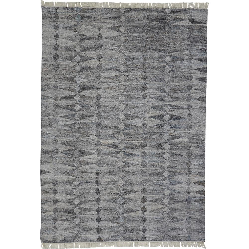 HomeRoots Gray Geometric 10 ft. x 13 ft. Area Rug 2000512450 - The Home ...