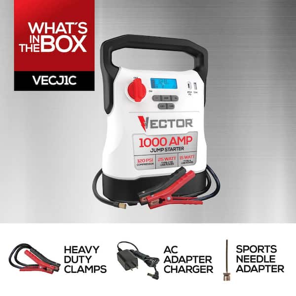 VECTOR 1000 Amp Jump Starter, Compressor, USB Power VECJ1C - The Home Depot