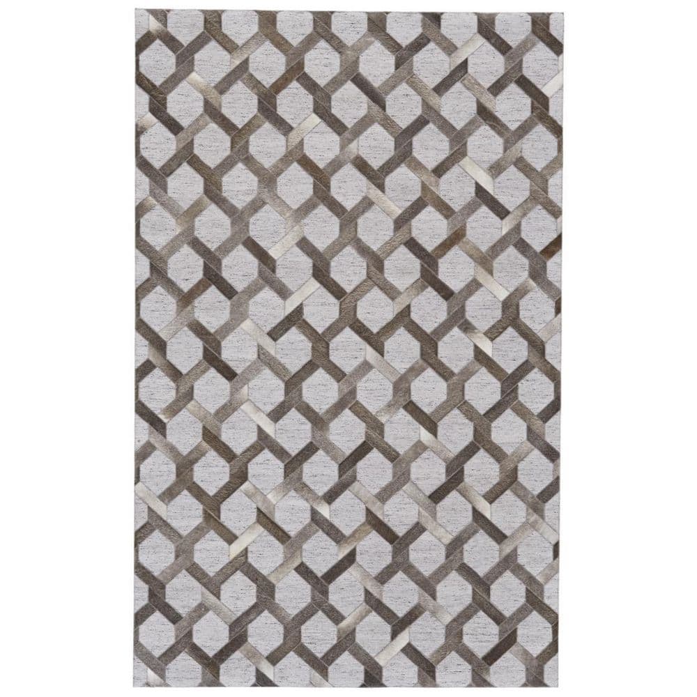 HomeRoots 2 ft. x 8 ft. Gray Geometric Area Rug 2000511792 - The Home Depot