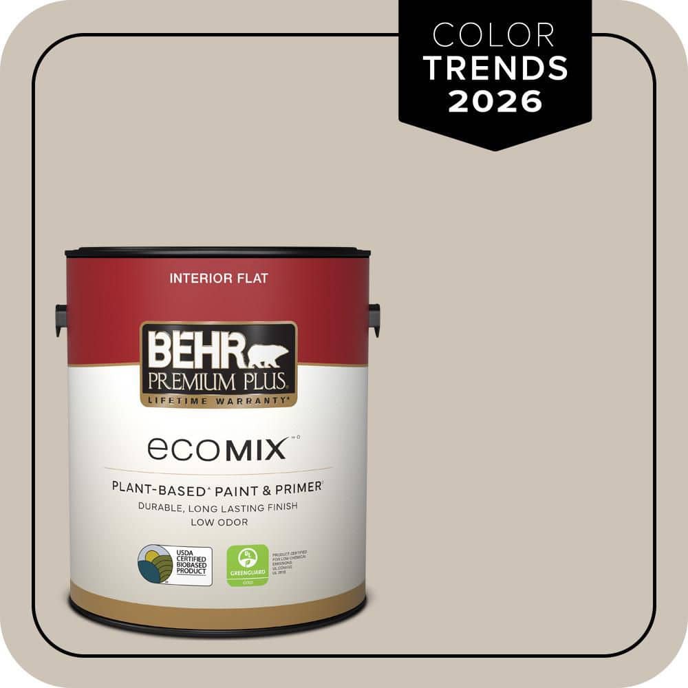 BEHR PREMIUM PLUS 1 gal. #720C-3 Wheat Bread Flat EcoMix Plant-Based ...
