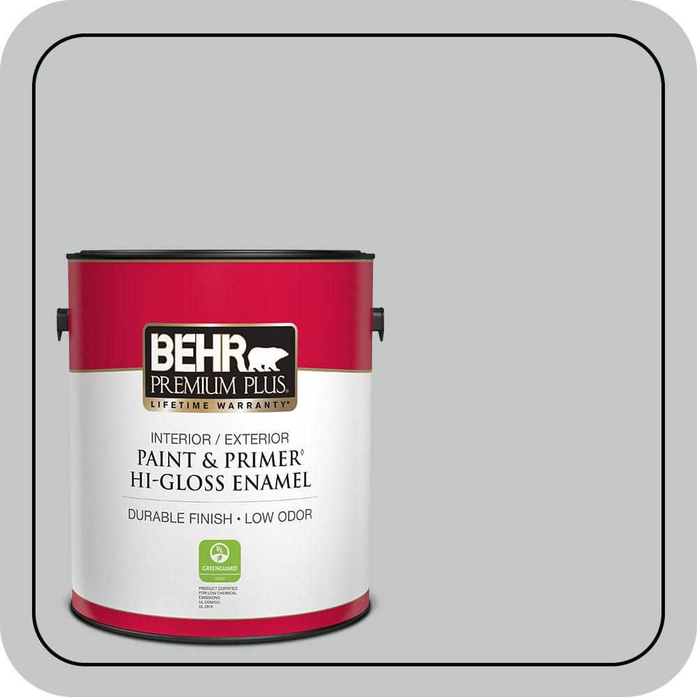 BEHR PREMIUM PLUS 1 gal. #N450-2 Zero Gravity Hi-Gloss Enamel Interior ...