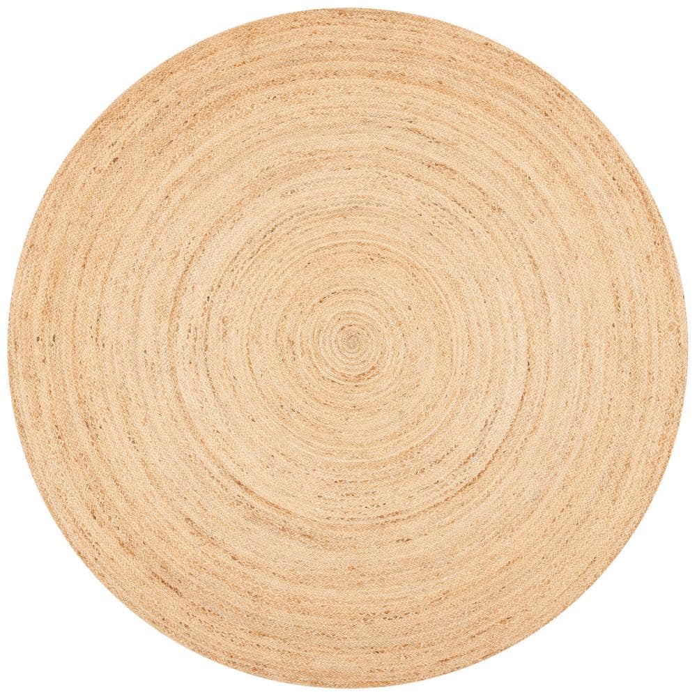 SAFAVIEH Natural Fiber Beige 7 ft. x 7 ft. Solid Color Round Area Rug ...
