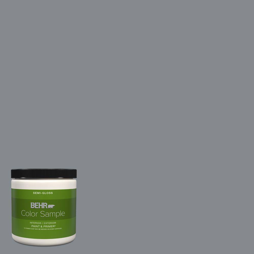 BEHR PREMIUM PLUS 8 oz. #PPU26-21 Overcast Semi-Gloss Interior/Exterior ...