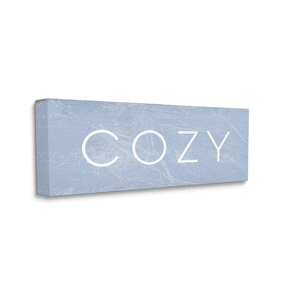 Stupell Industries "Cozy Text Charming Distressed Blue Paint" by Daphne ...