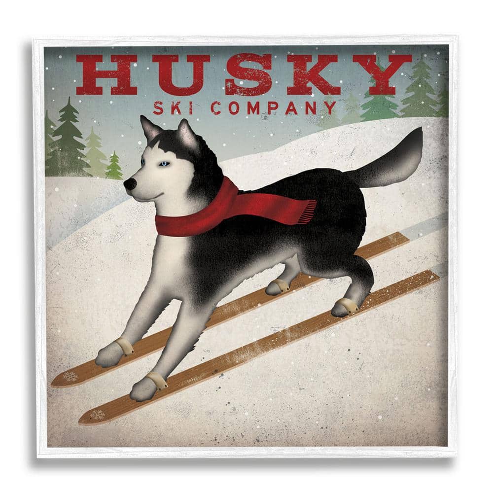 The Stupell Home Decor Collection Husky Ski Company Winter Slopes Dog Design by Ryan Fowler ...