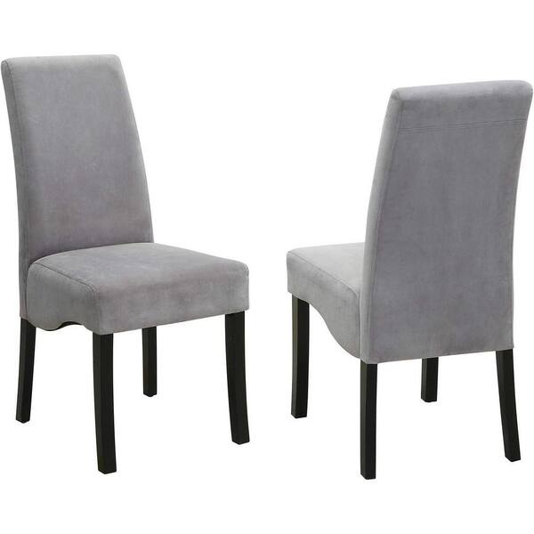 HOME IMPORTS EMPORIUM Black/Gray Velvet Upholstered Wood Frame Dining ...