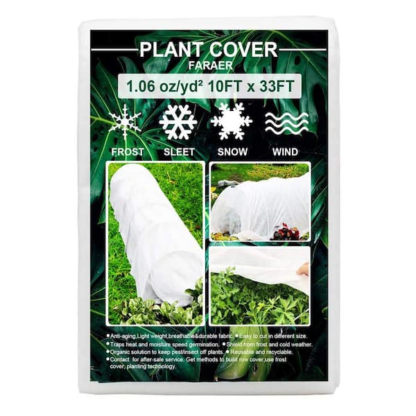.N/A 10 ft. White Polypropylene Floating Row Cover Plant Blanket for ...