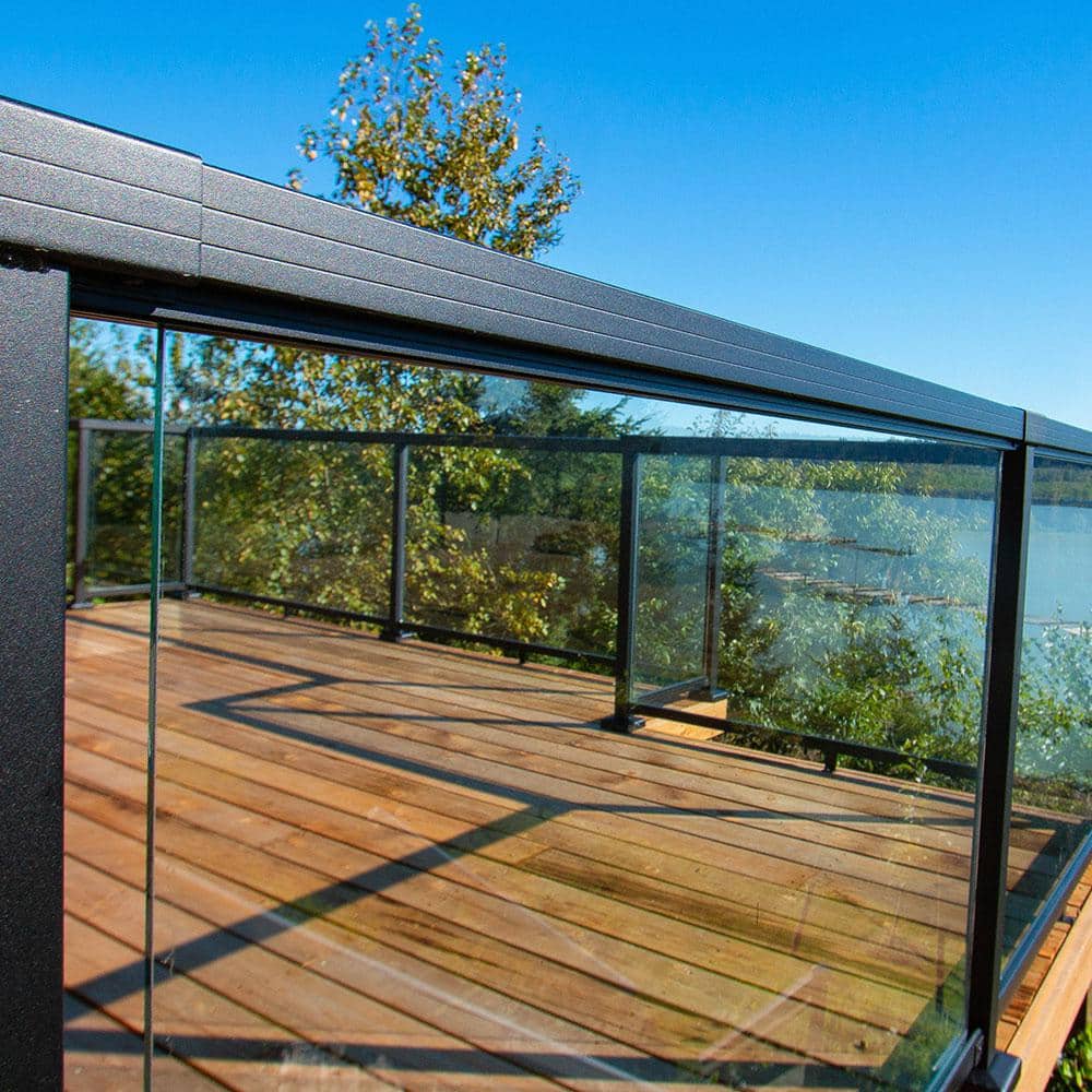 PEAK Aluminum Railing 36-5/16 in. H x 63 in. W Aluminum Deck Railing ...