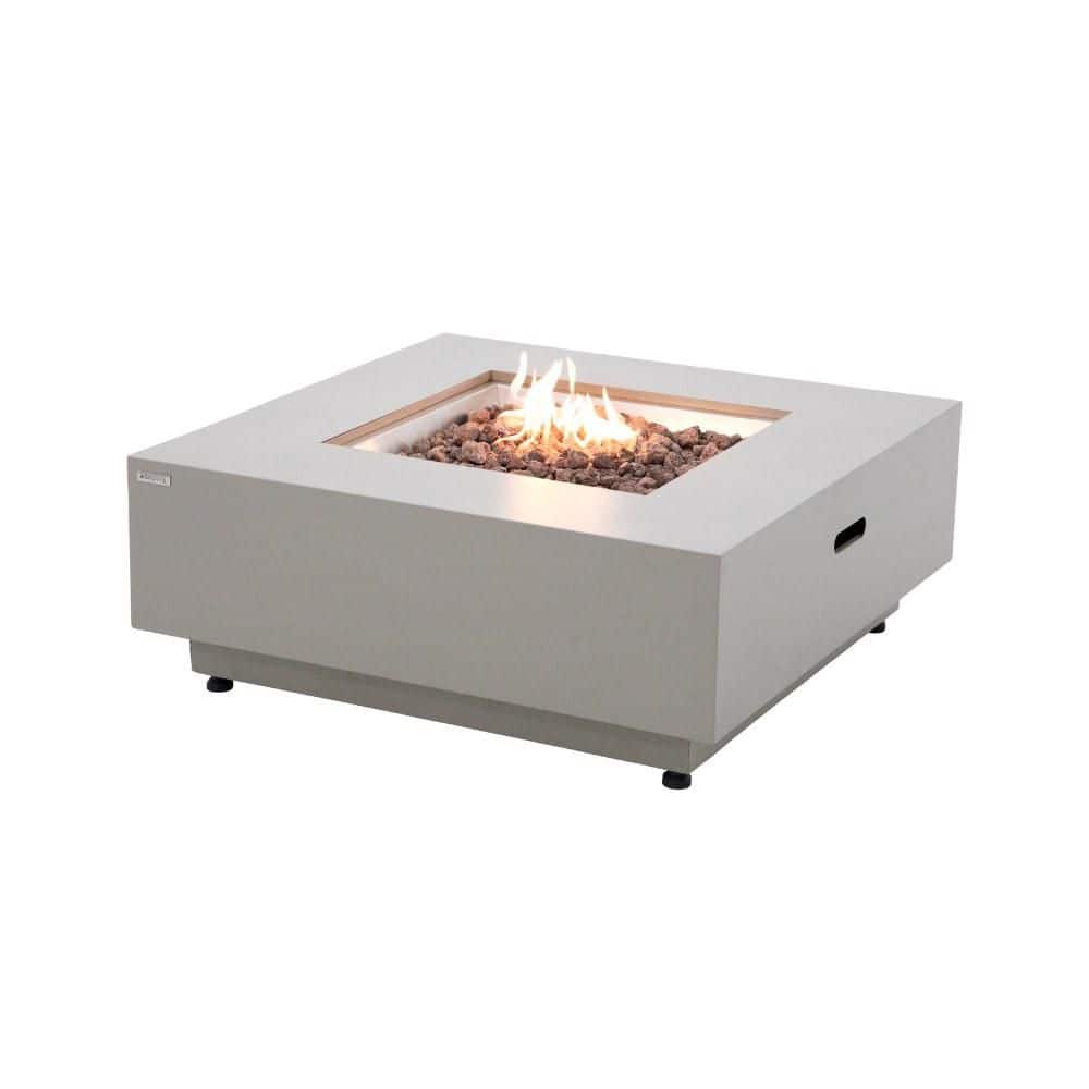 Sol Living Ashton Outdoor Fire Pit 36 in. x 36 in. Square Metal Propane ...