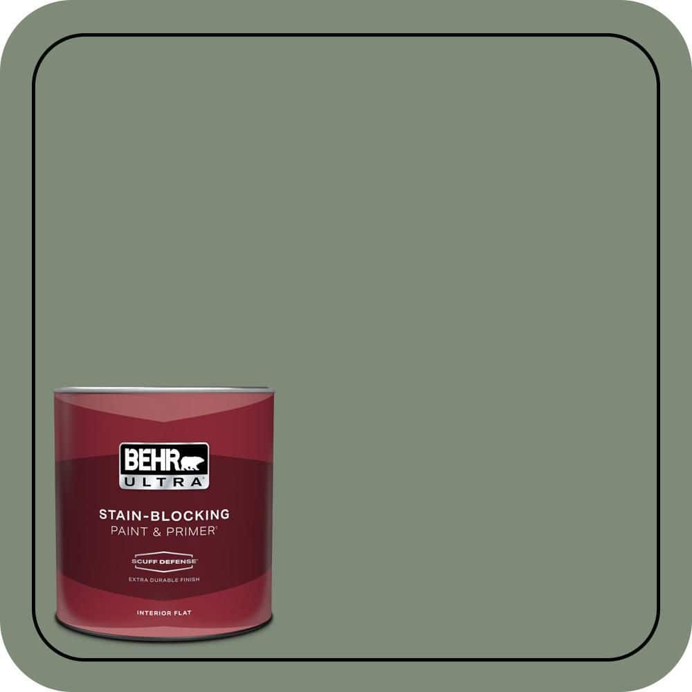 BEHR ULTRA 1 qt. #N400-5 Thai Basil Extra Durable Flat Interior Paint ...