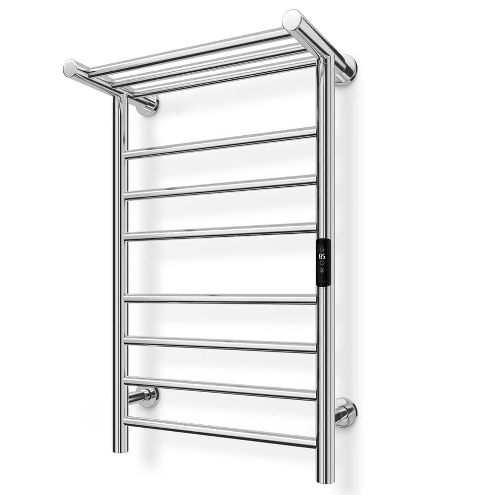 Electric Towel Warmer Wall Mount Heated Towel Rack with 7-Bars with Top ...