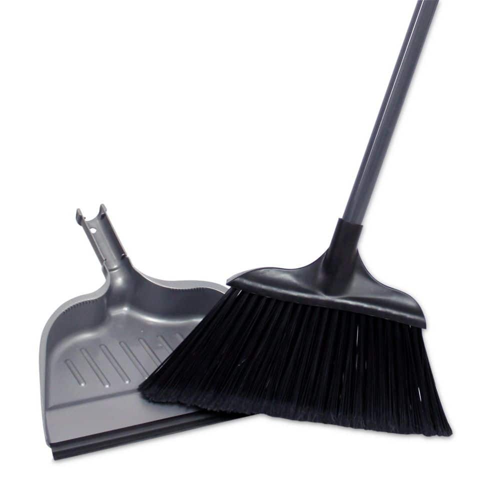 HDX 15 in. Angle Broom and Step-On Dustpan Set 2132 - The Home Depot