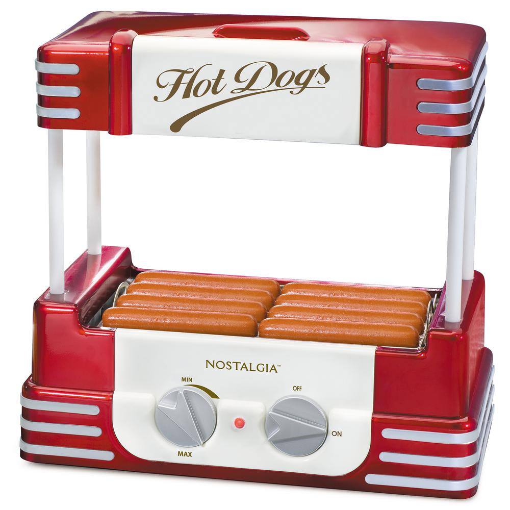 Nostalgia Retro Series Red Electric Hot Dog Roller and Bun Warmer ...