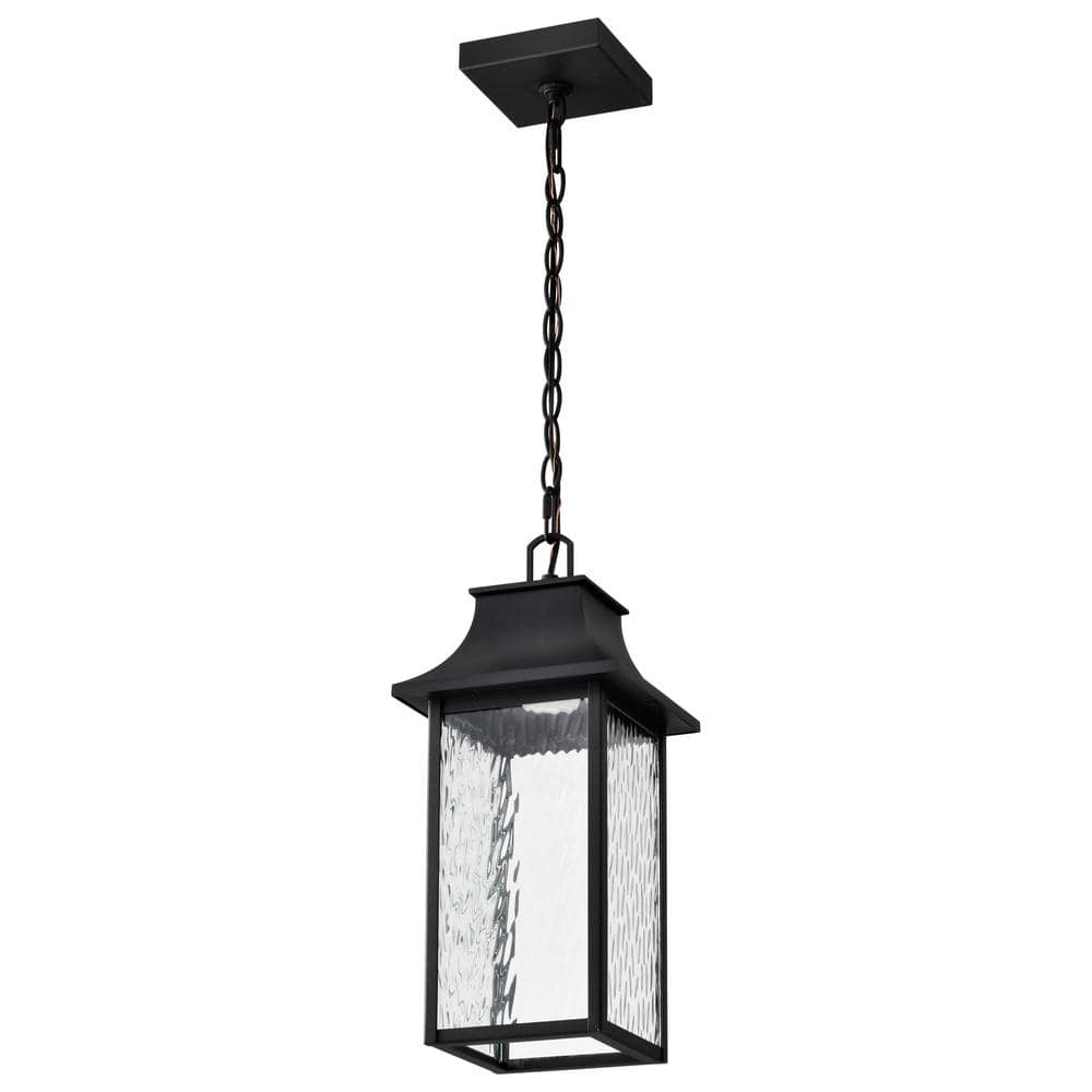 SATCO Austen 1-Light Matte Black LED Outdoor Pendant Light with Tunable ...
