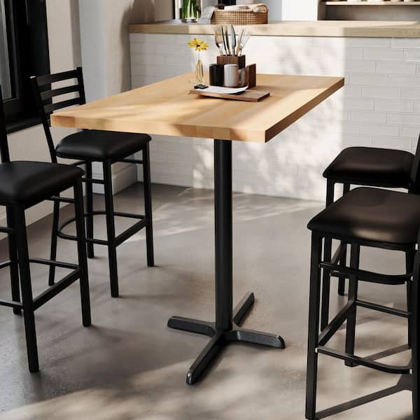 Carnegy Avenue Bennett 42 in. H Natural Top/Black Base Rectangle ...