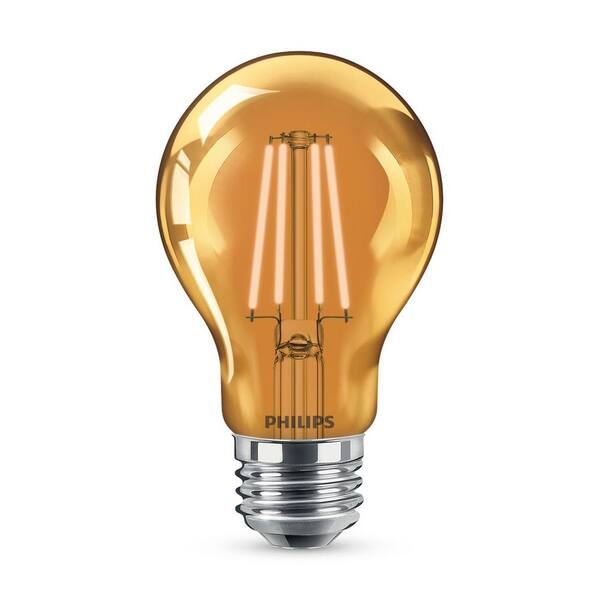 Philips 40-Watt Equivalent A19 Non-Dimmable E26 LED Light Bulb Orange ...