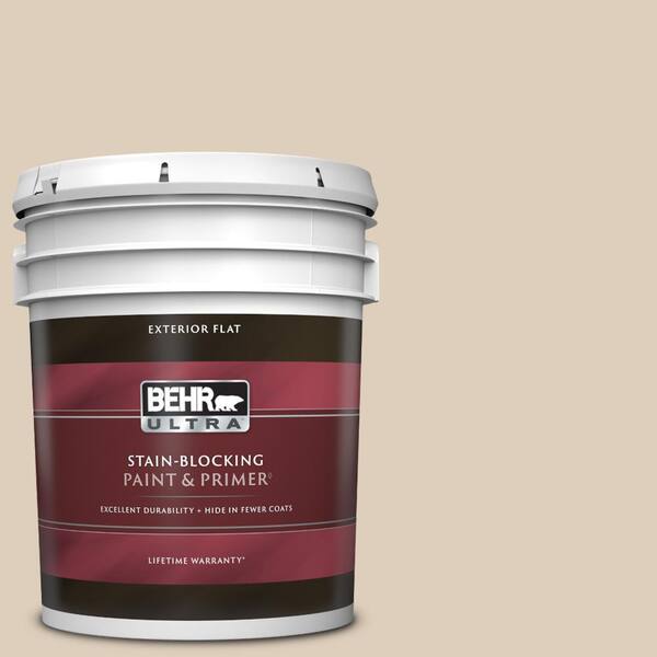 BEHR ULTRA 5 gal. #MQ3-11 Dainty Lace Flat Exterior Paint & Primer ...