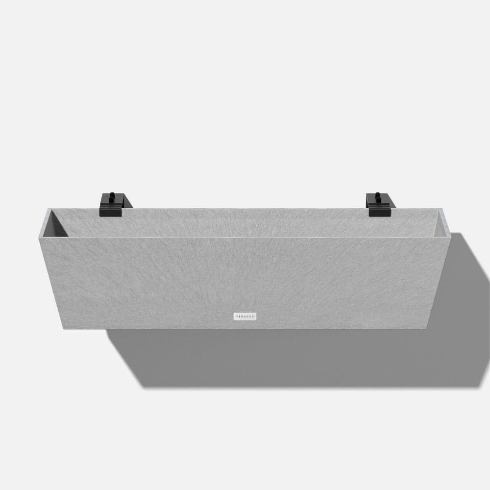 Veradek 36 in. x 10 in. Gray Plastic Railing Window Box WBRLV36C - The ... Veradek 36 in. x 10 in. Gray Plastic Railing Window Box WBRLV36C - The ...